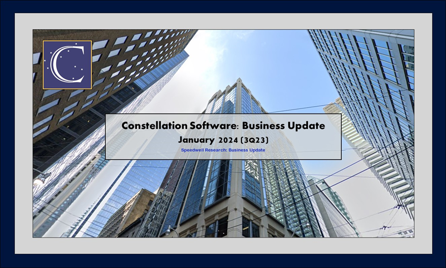 Constellation Software Update Jan. 2024 (3Q23) – Speedwell Research